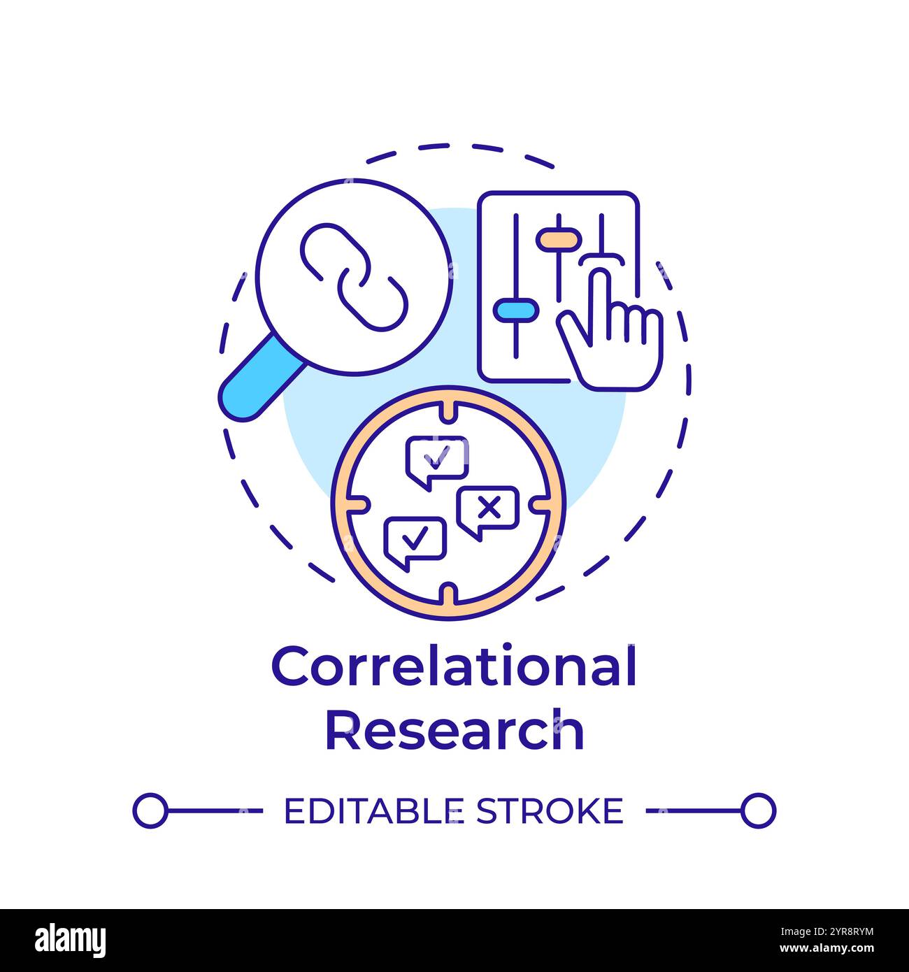 Correlational research multi color concept icon Stock Vector Image ... Correlational research multi color concept icon Stock Vector Image ...