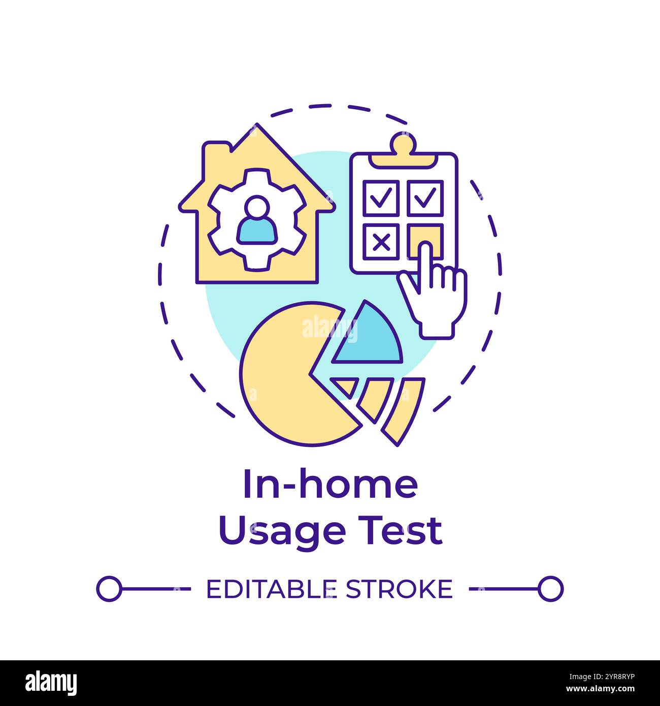 In-home usage test multi color concept icon Stock Vector Image & Art ...