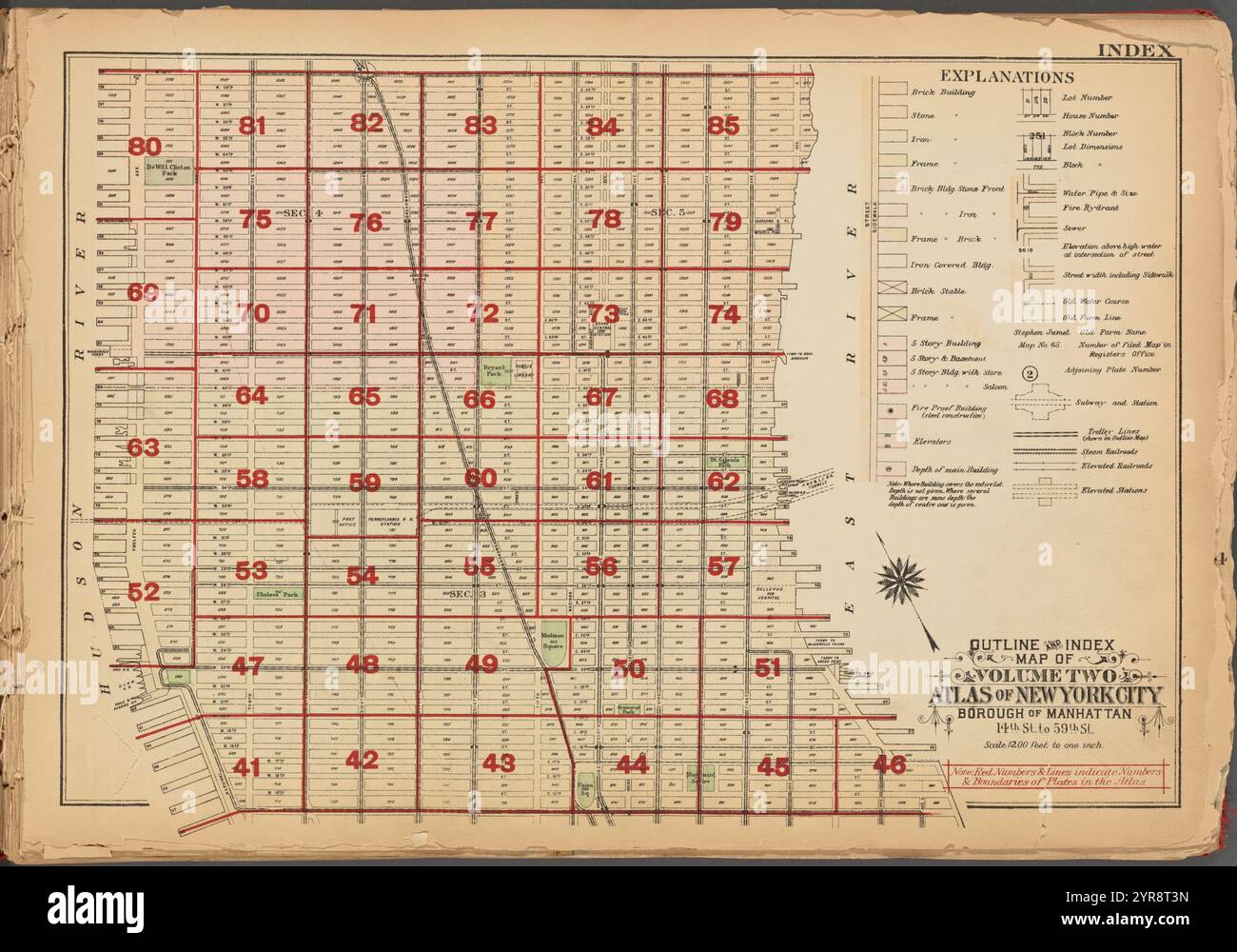 Outline and Index Map of Volume Two, Atlas of New York City, Borough of ...