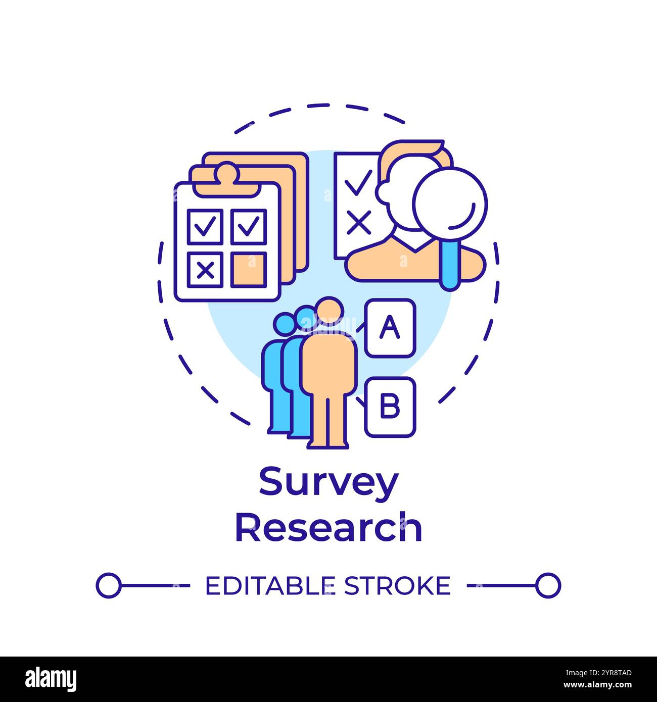 Survey research multi color concept icon Stock Vector Image & Art - Alamy