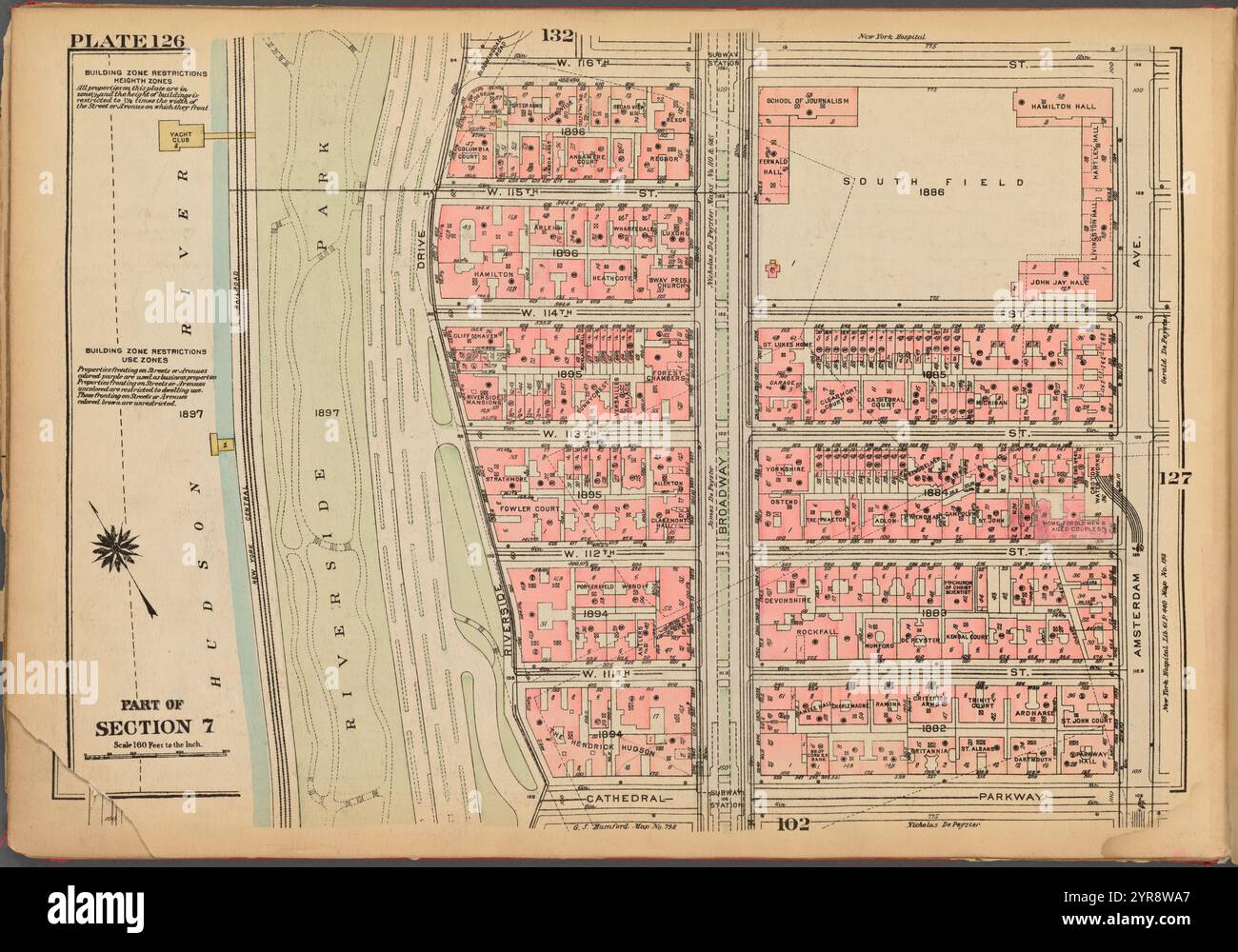 Plate 126, Part of Section 7: [Bounded by W. 116th Street, Amsterdam ...