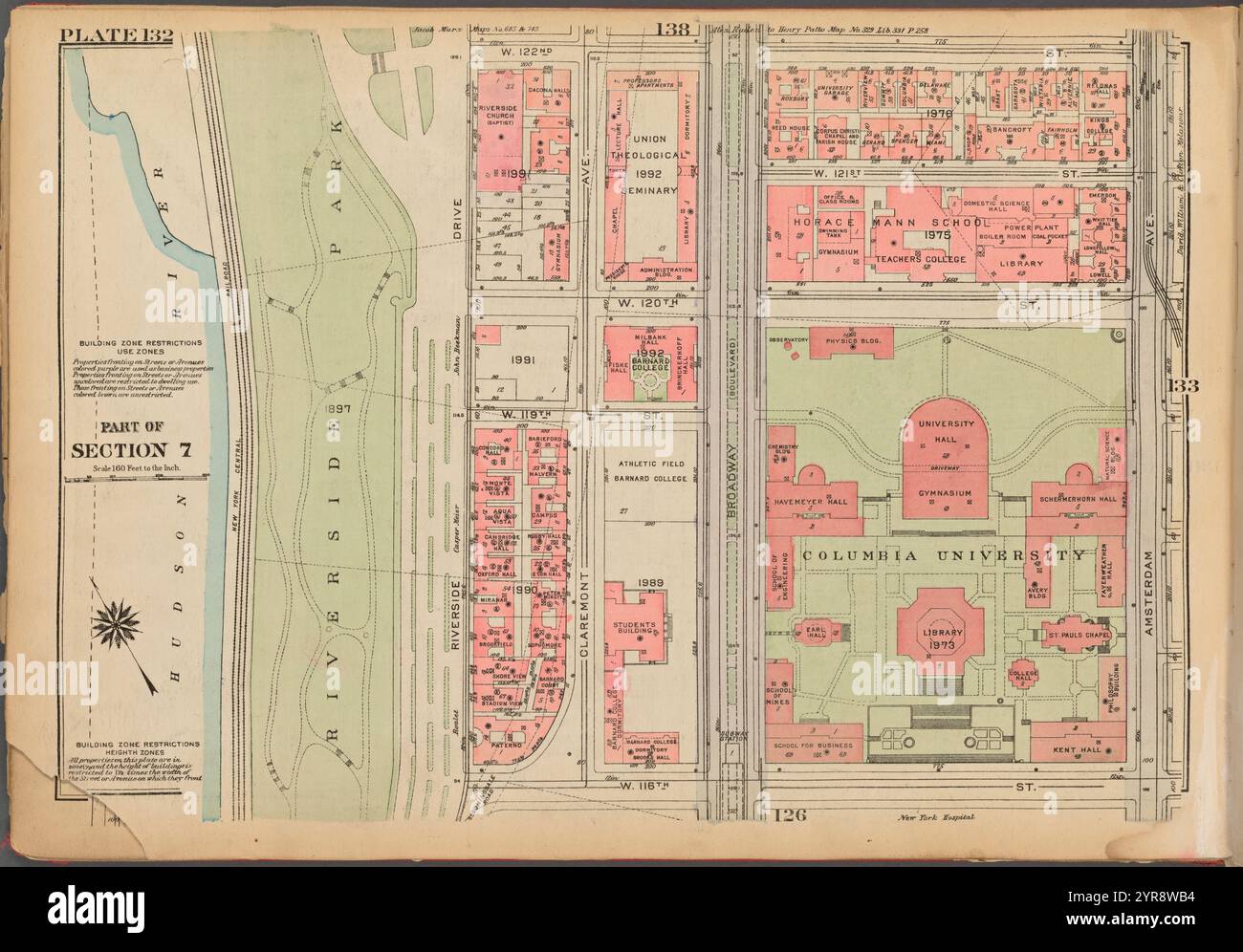 Plate 132, Part of Section 7: [Bounded by W. 122nd Street, Amsterdam ...