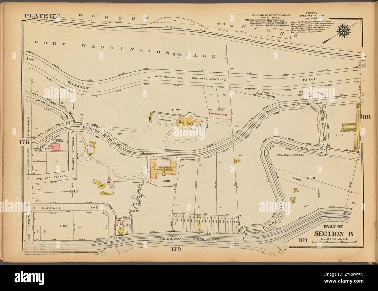 Plate 178, Part of Section 8: [Bounded by (Hudson River, Fort ...