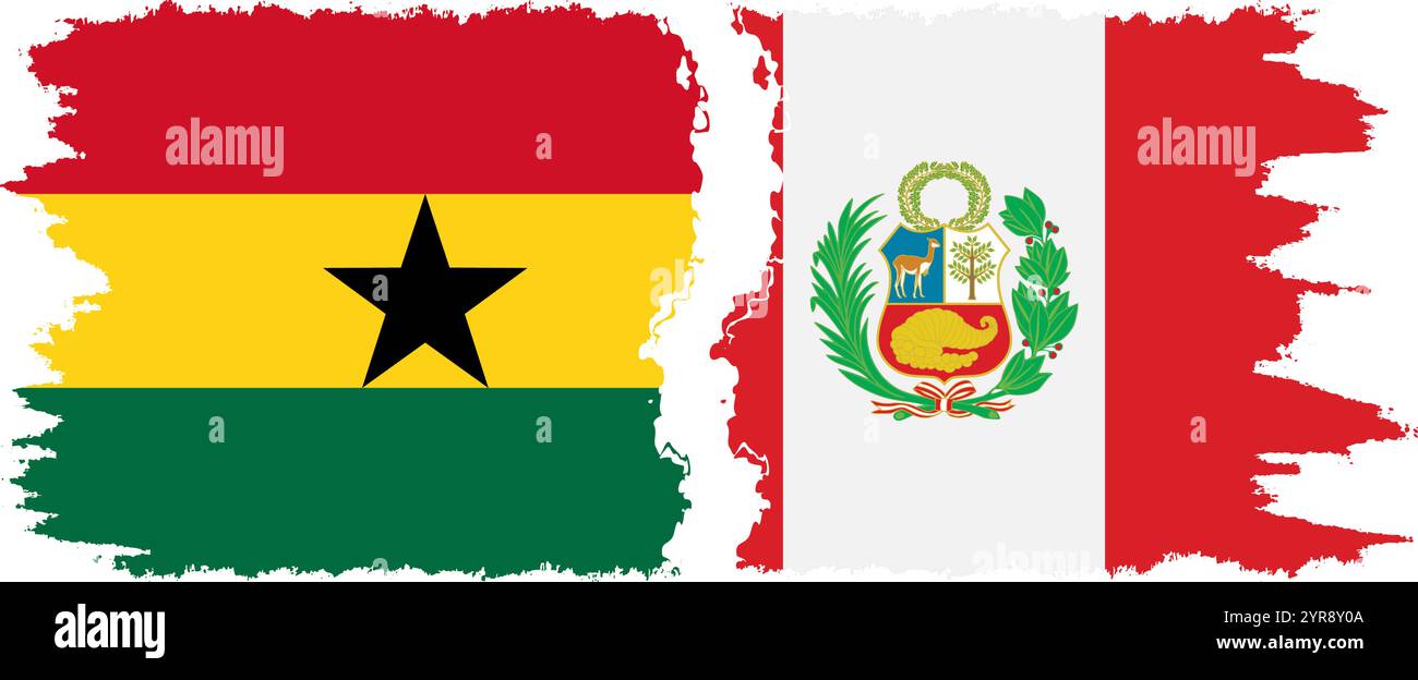 Peru and Ghana grunge flags connection, vector Stock Vector Image & Art ...