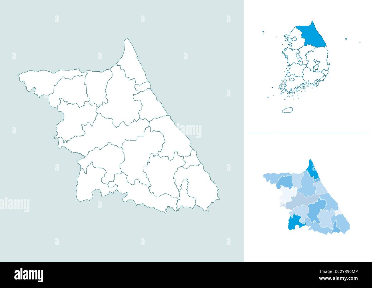 Korea Gangwon-do map illustration Stock Photo - Alamy