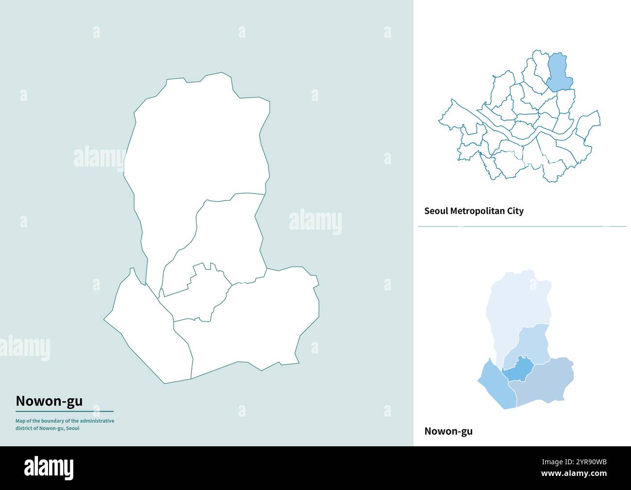 Map of seoul districts hi-res stock photography and images - Alamy