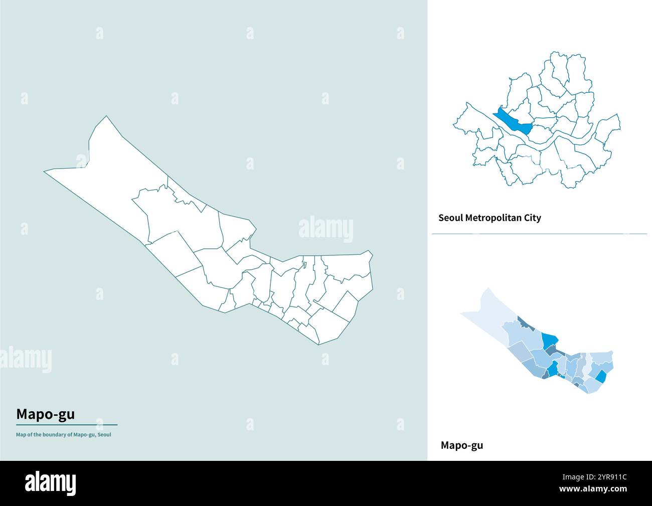 Map of seoul districts hi-res stock photography and images - Alamy