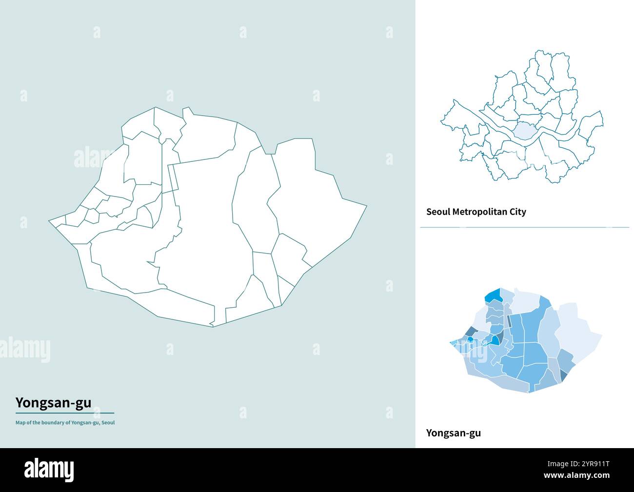Map of seoul districts hi-res stock photography and images - Alamy