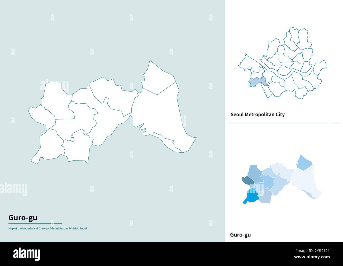Map of seoul districts hi-res stock photography and images - Alamy