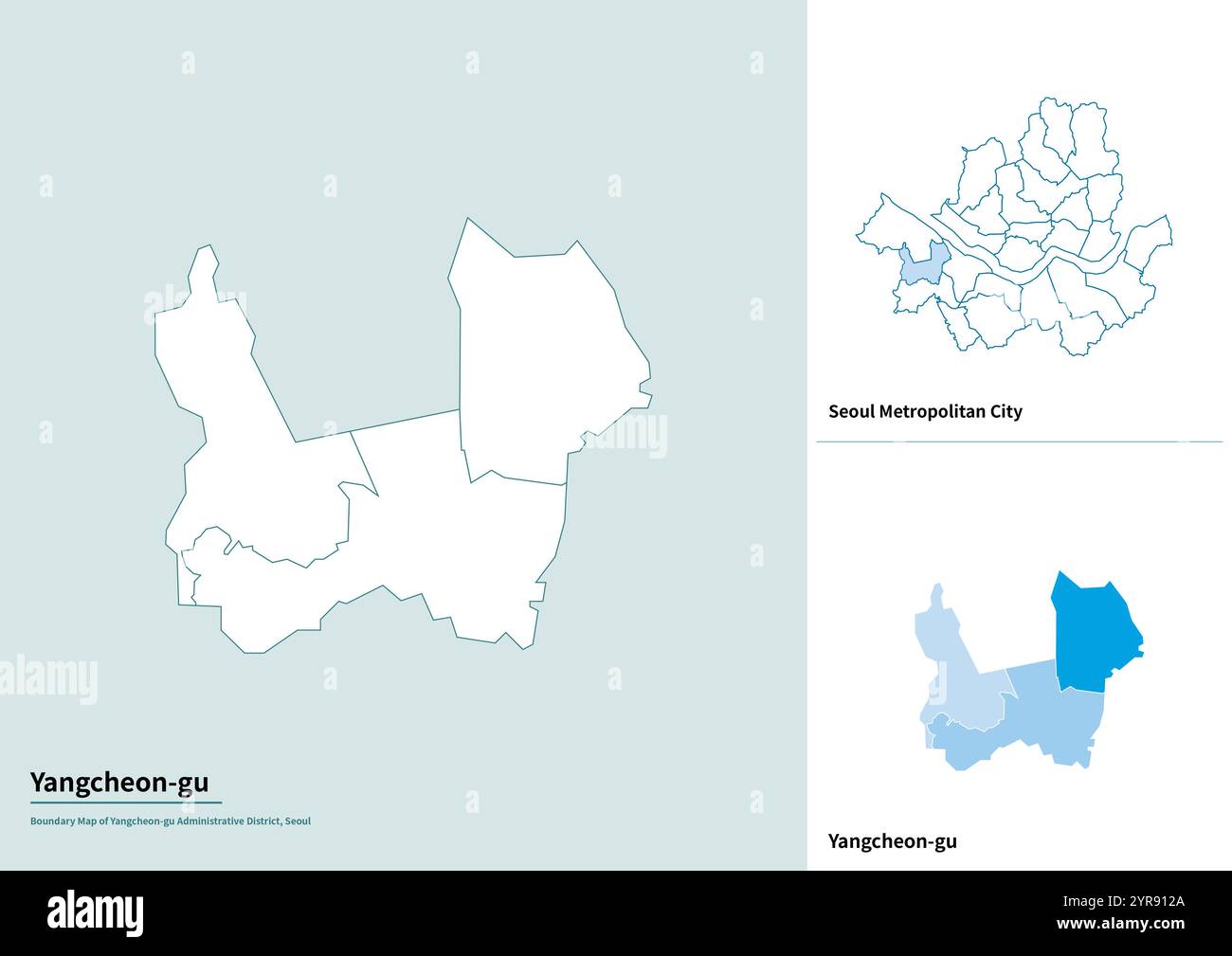 Map illustration of Yangcheon-gu, Seoul, Korea Stock Photo - Alamy