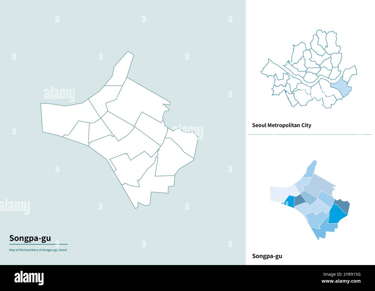 Map of seoul districts hi-res stock photography and images - Alamy