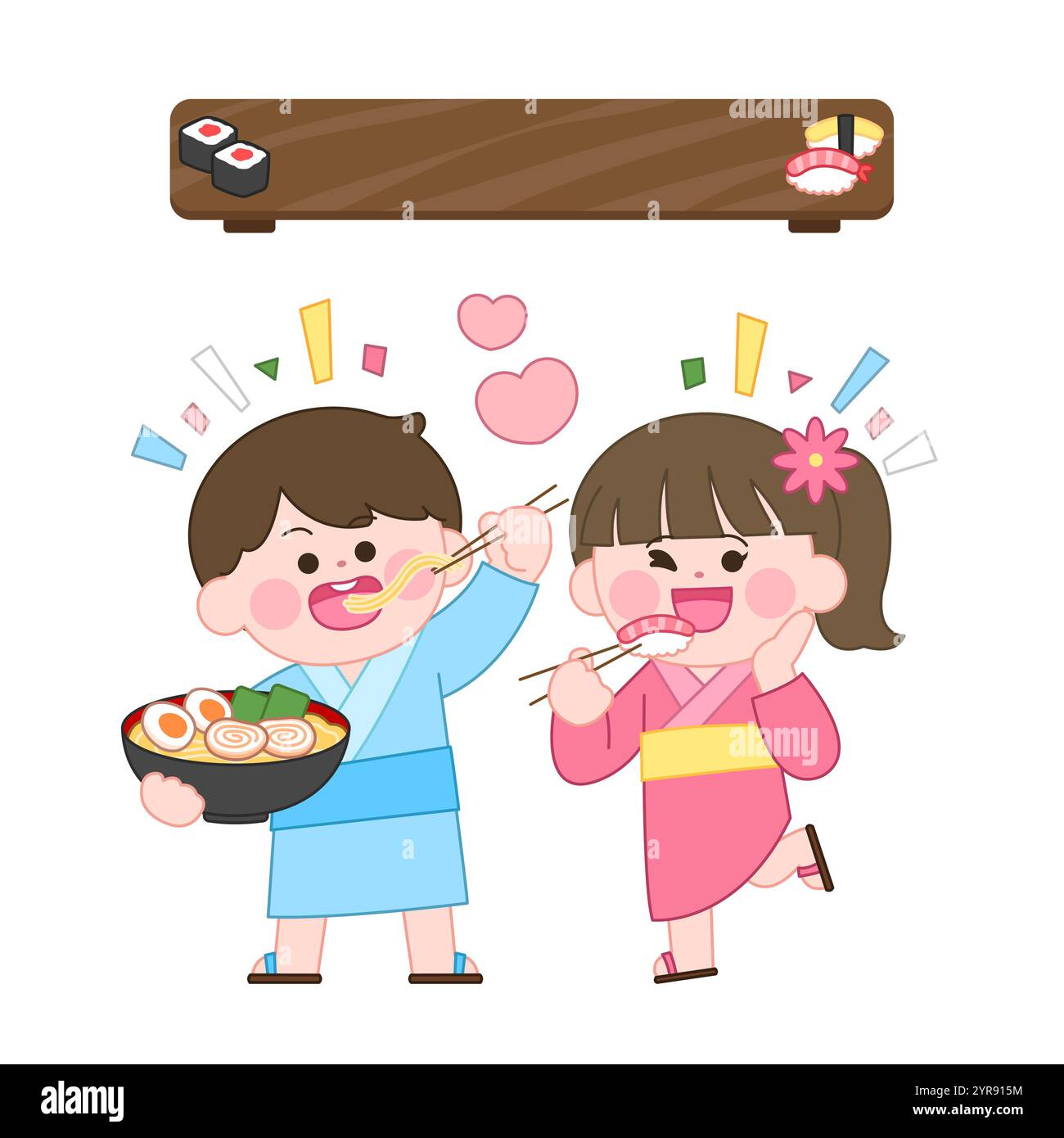 Japanese girl eating sushi Cut Out Stock Images & Pictures - Alamy