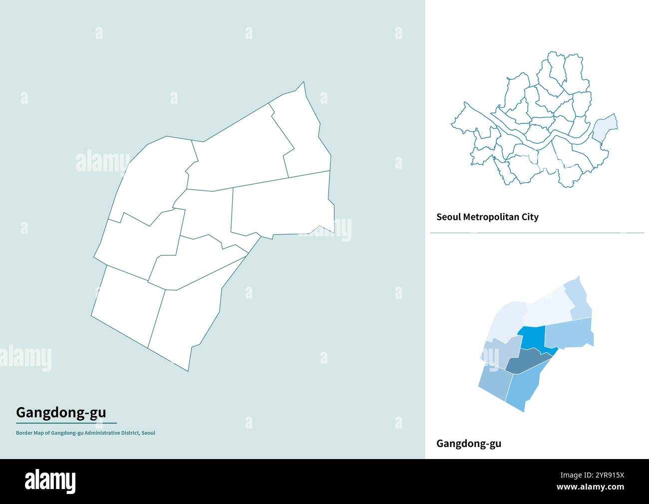 Map illustration of Gangdong-gu, Seoul, Korea Stock Photo - Alamy