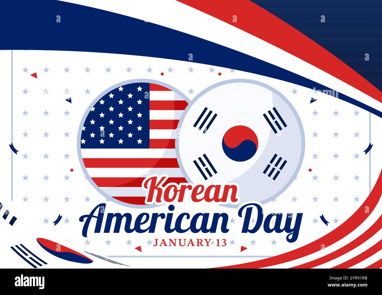 Korean American Day Vector Illustration on January 13 featuring the USA ...
