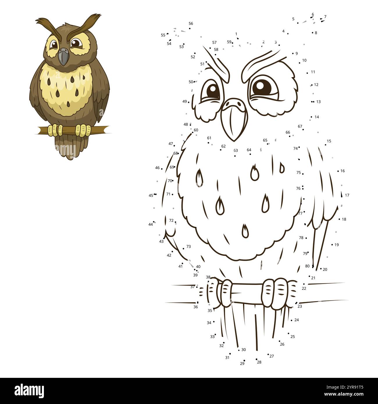 Owl Connect The Dots Coloring Pages For Kids Dot To Dots