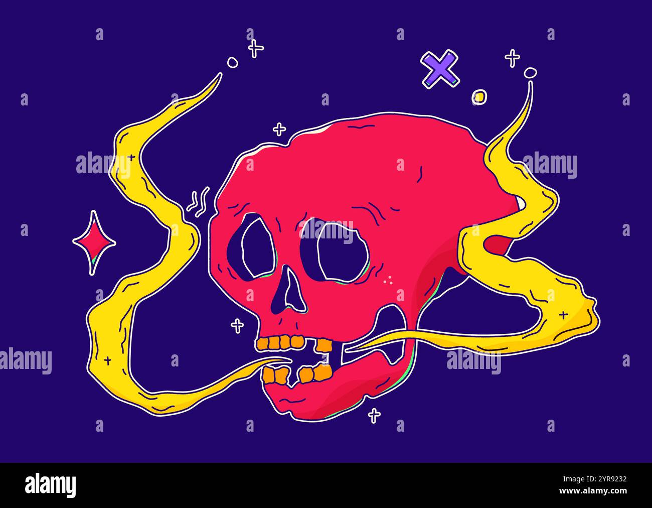 Groovy psychedelic sticker cartoon hi-res stock photography and images ...