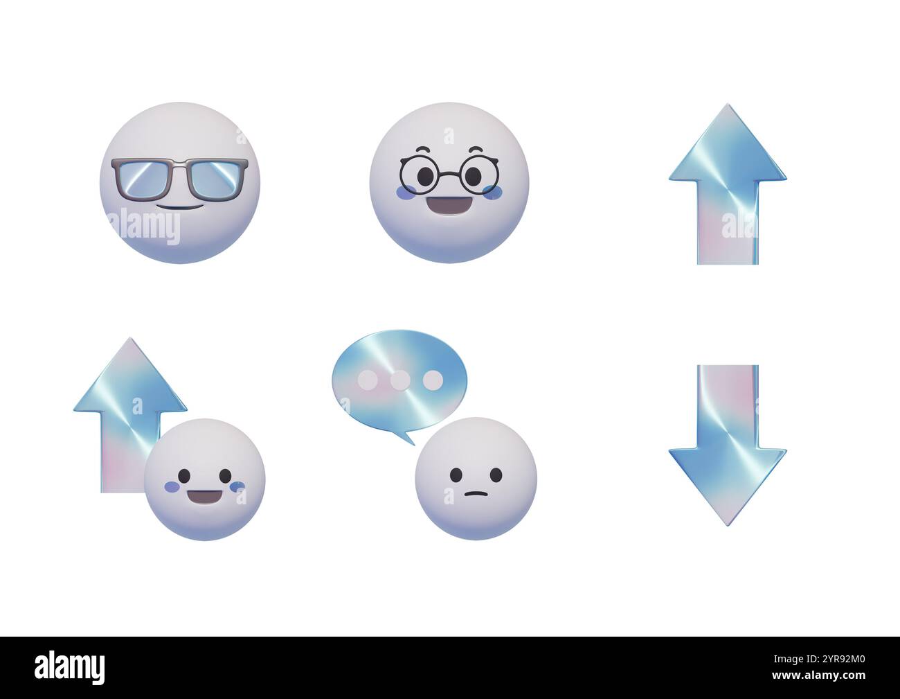 Metallic mobile emoticon icon object Stock Photo - Alamy