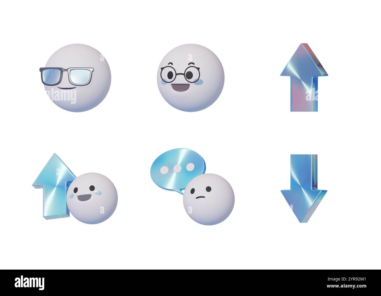 Metallic mobile emoticon icon object Stock Photo - Alamy