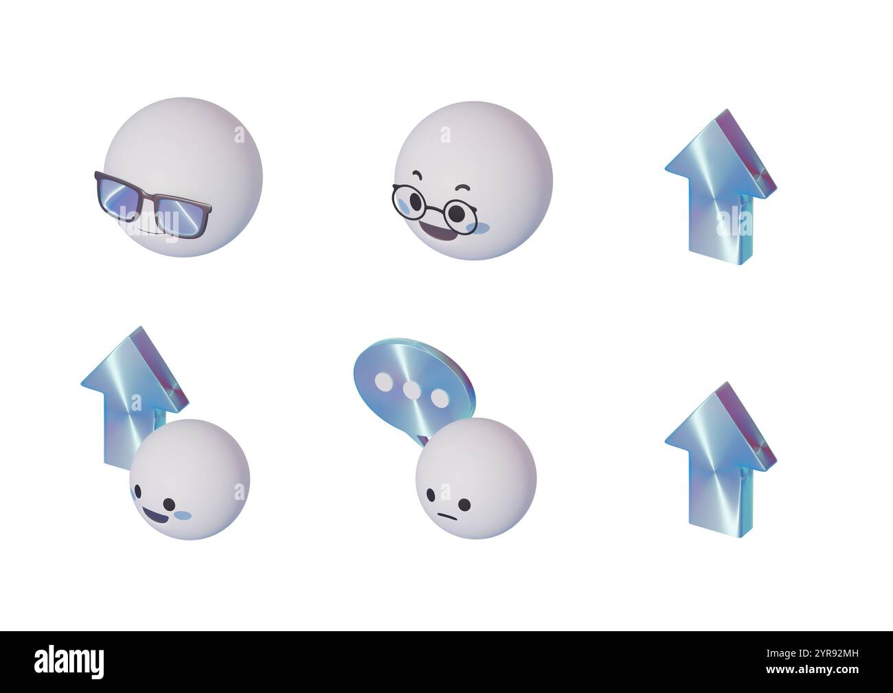 Metallic mobile emoticon icon object Stock Photo - Alamy