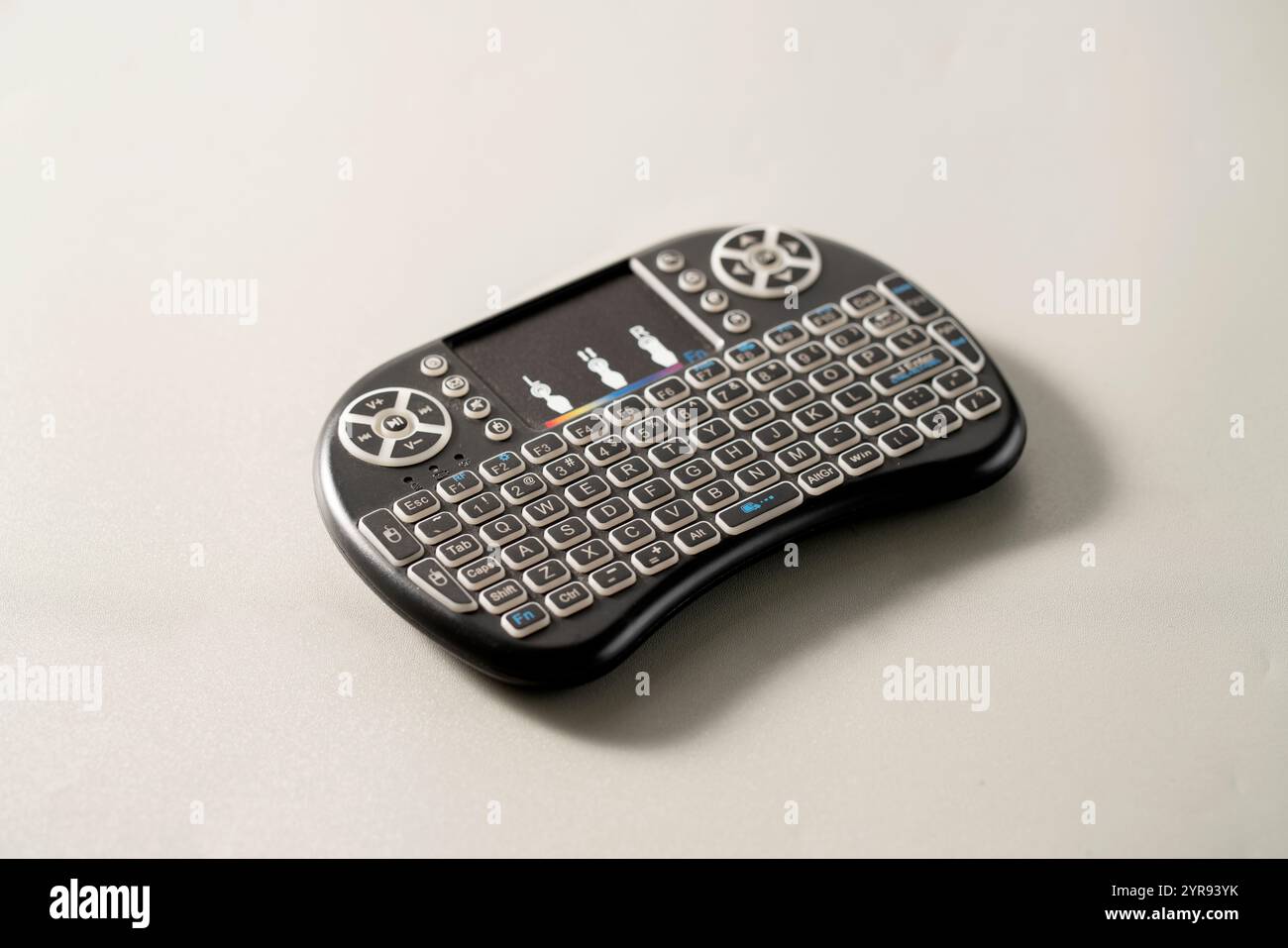 A remote control in the form of a keyboard to control a TV box on light ...