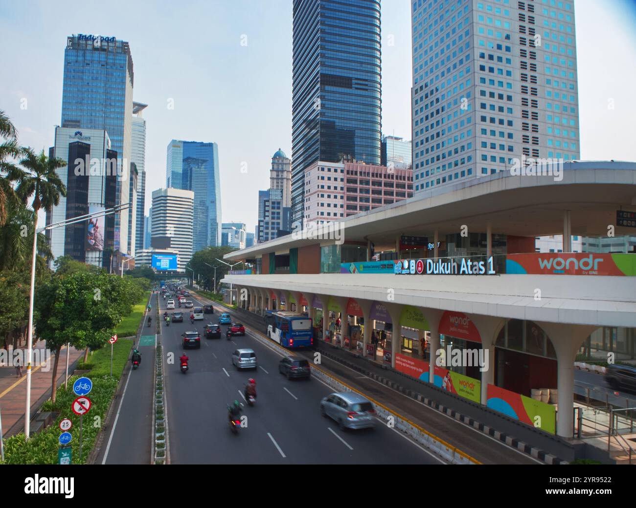 Dukuh Atas 1 bus stop, one of the Transjakarta bus stops with a modern ...