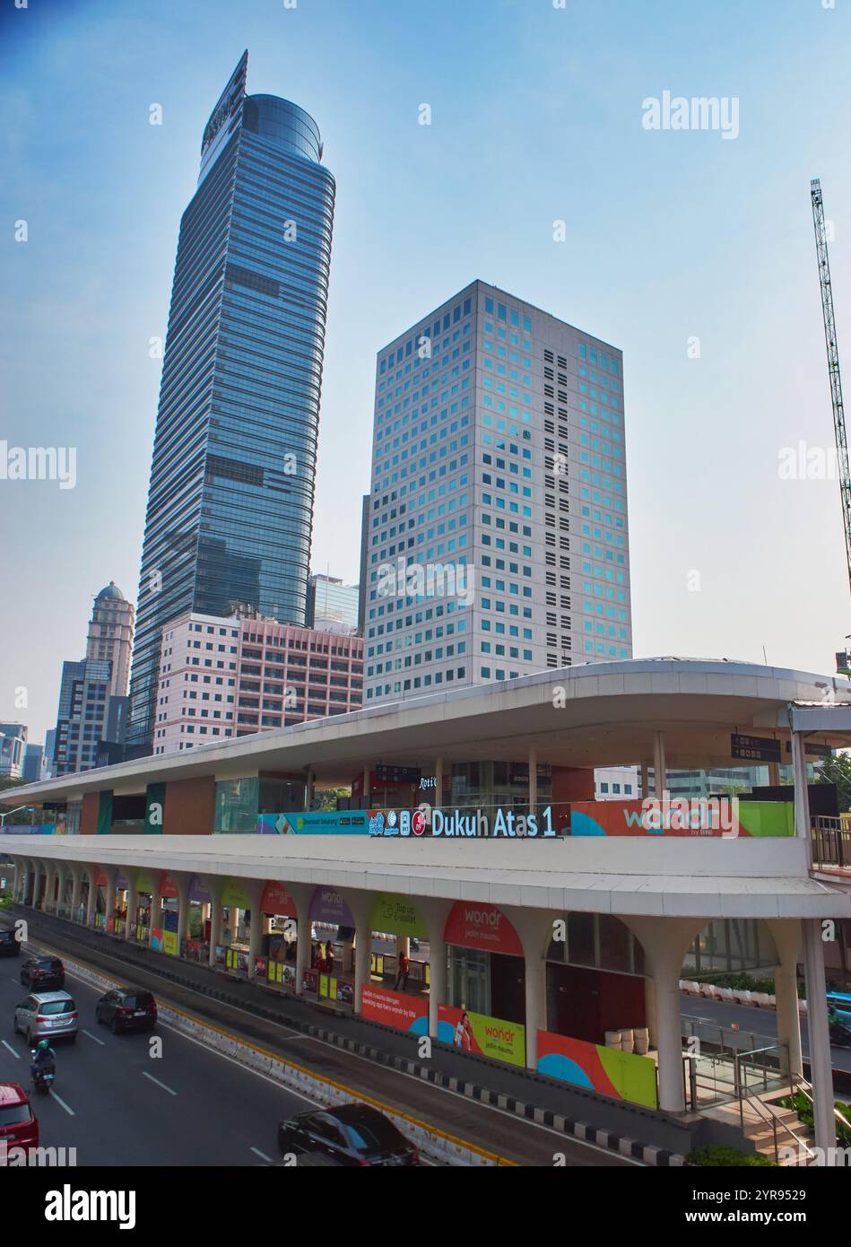 Dukuh Atas 1 bus stop, one of the Transjakarta bus stops with a modern ...