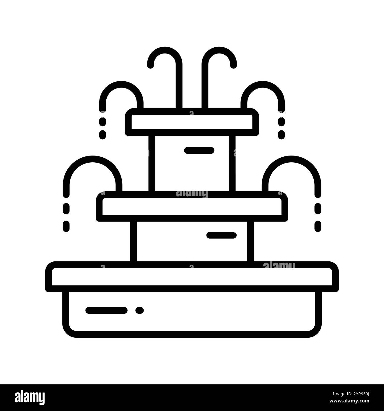 Garden waterfall bridge Stock Vector Images - Alamy