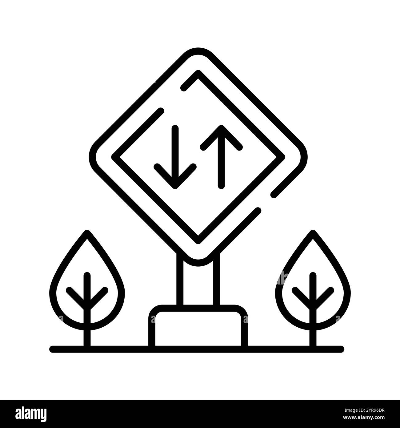 Two traffic signs Black and White Stock Photos & Images - Alamy