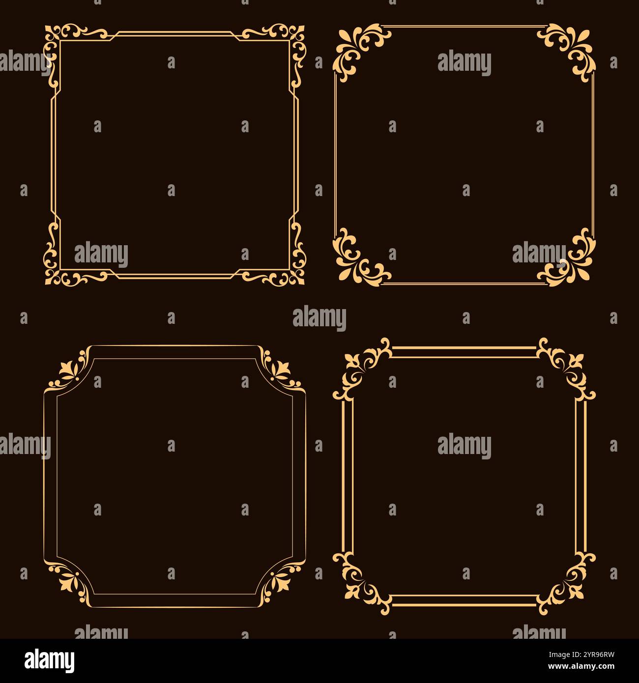 Gold vintage corner frames hi-res stock photography and images - Alamy