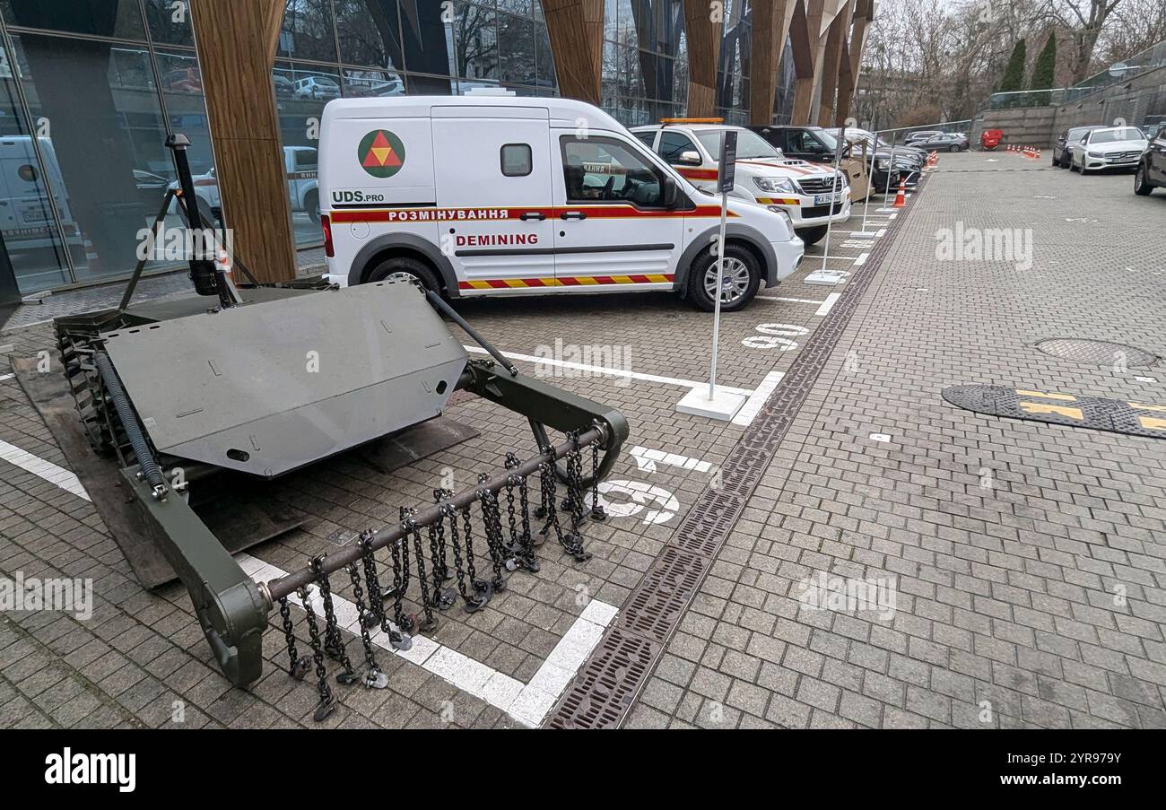KYIV, UKRAINE - DECEMBER 2, 2024 - A Ukrainian demining machine Zmiy is ...