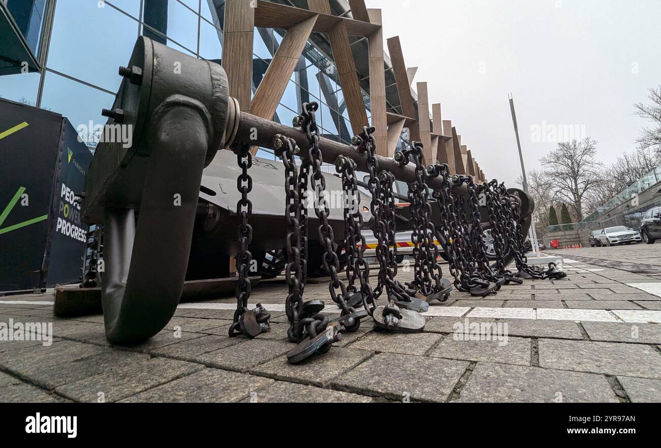 KYIV, UKRAINE - DECEMBER 2, 2024 - A Ukrainian demining machine Zmiy is ...