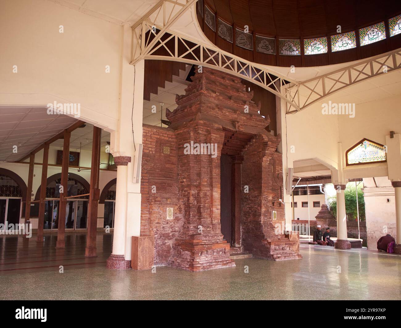 The old brick entrance is the remains of the old building that still ...