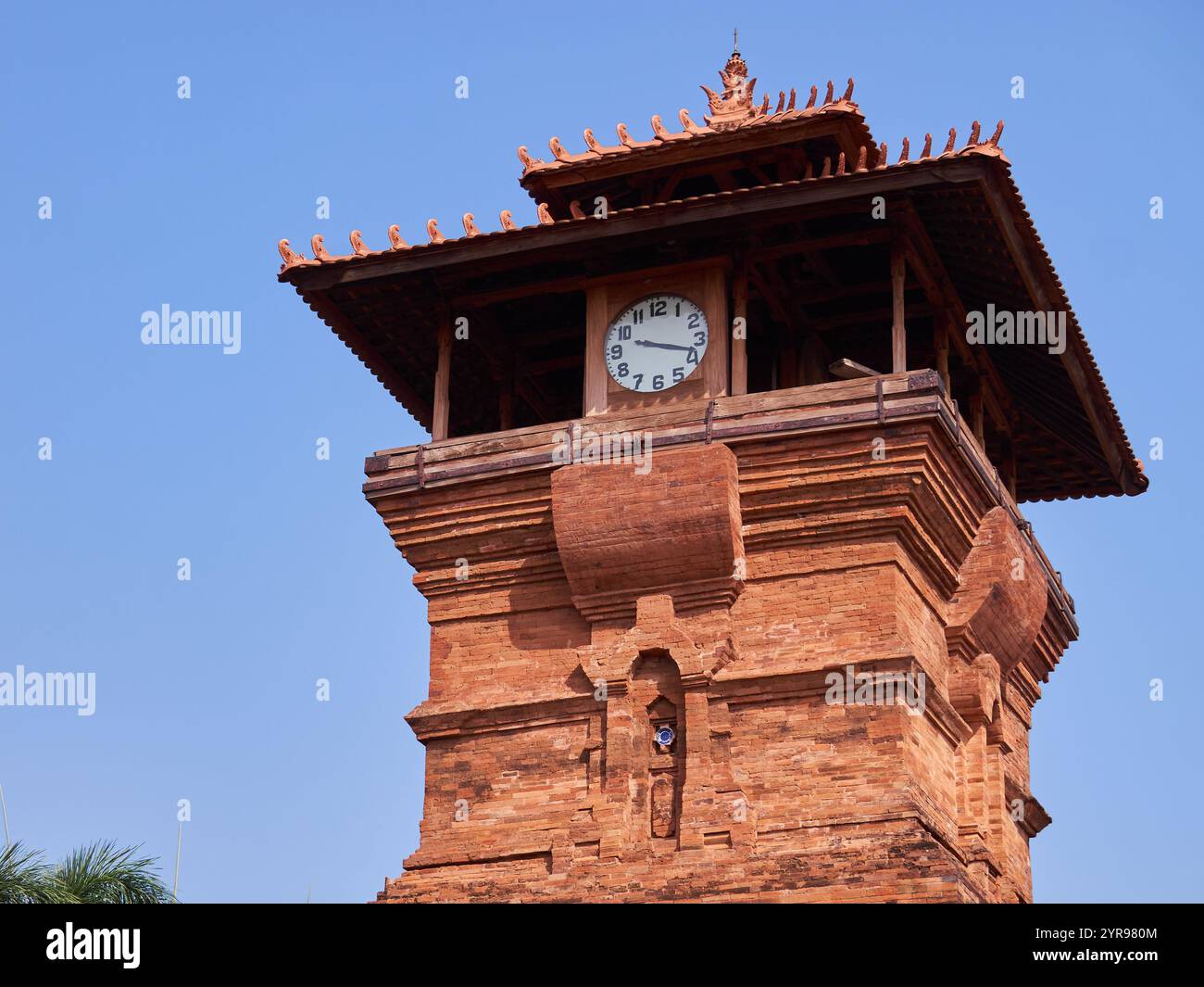 close up the top of the brick minaret of the historic Al-Aqsa - Menara ...