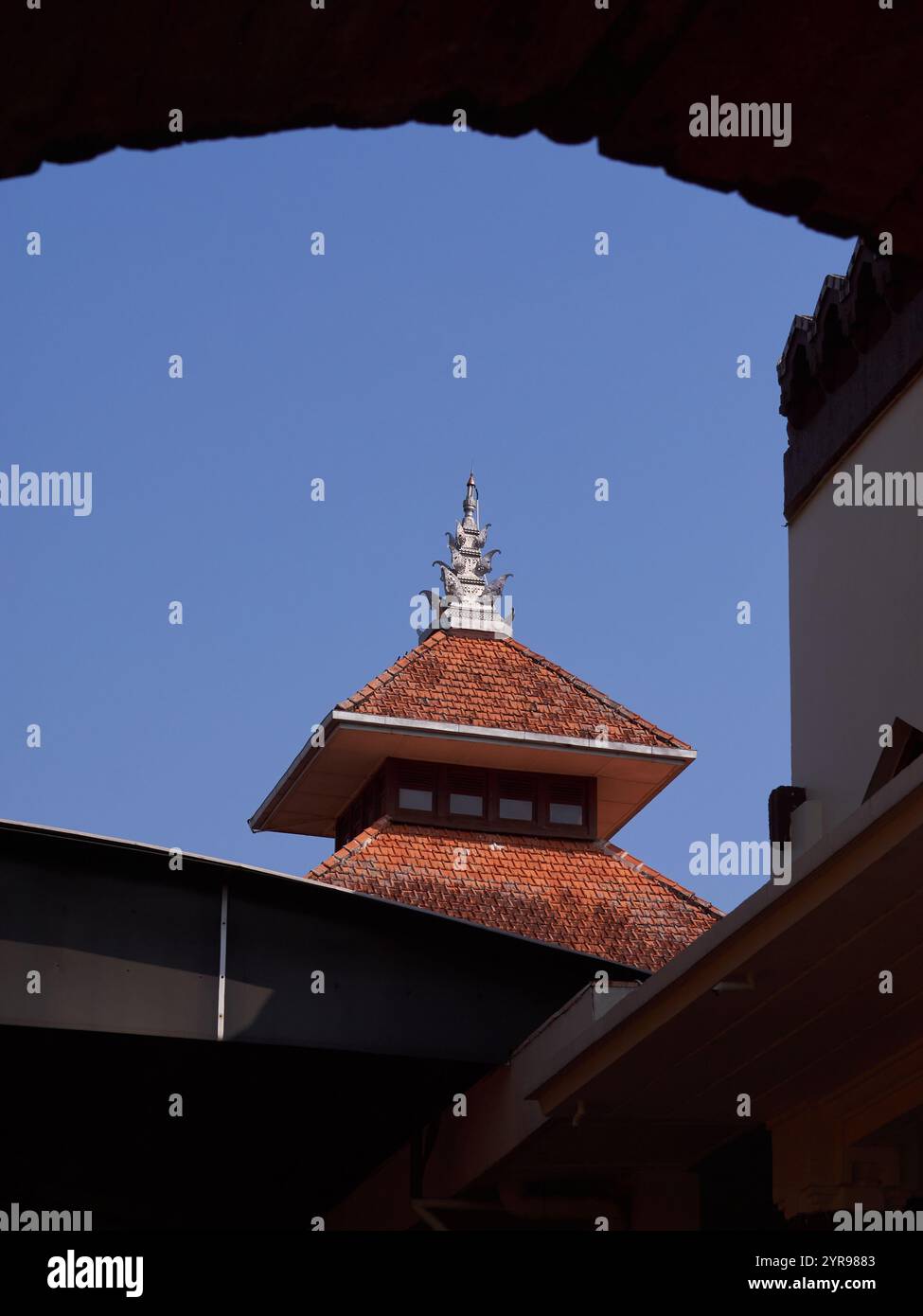 Detailed framing of the roof of the Menara Kudus mosque with Javanese ...