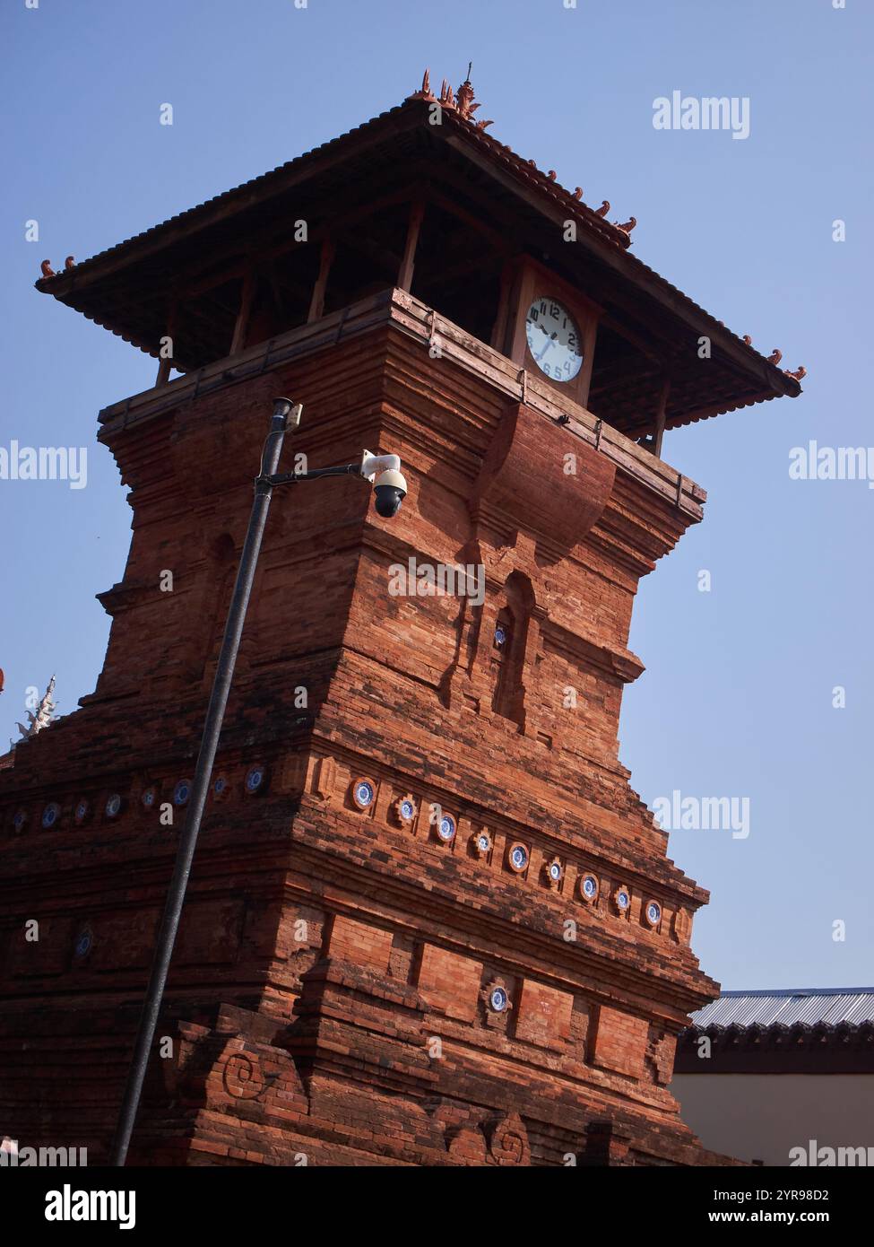 Brick minaret of the historic Menara Kudus-Al Aqso mosque Stock Photo ...