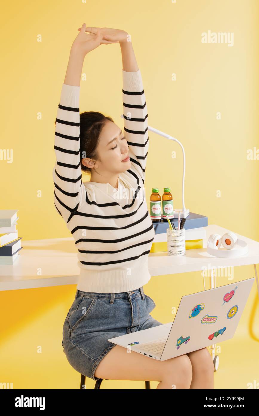 Student stretching hi-res stock photography and images - Alamy