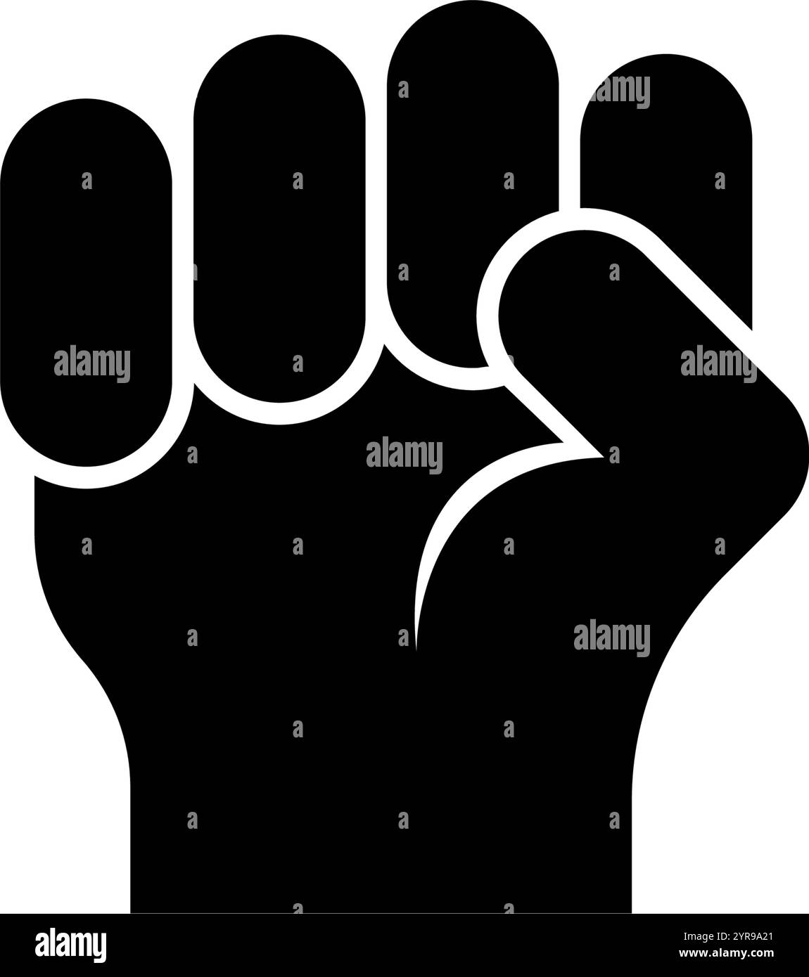 Vector icon of a clenched fist representing defiance and activism Stock ...