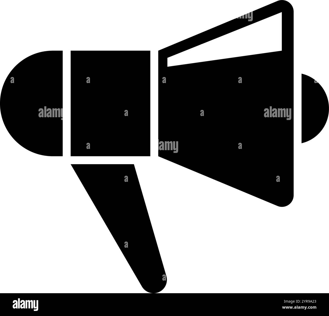 Black, bold, simple megaphone icon for clear, loud communication Stock ...