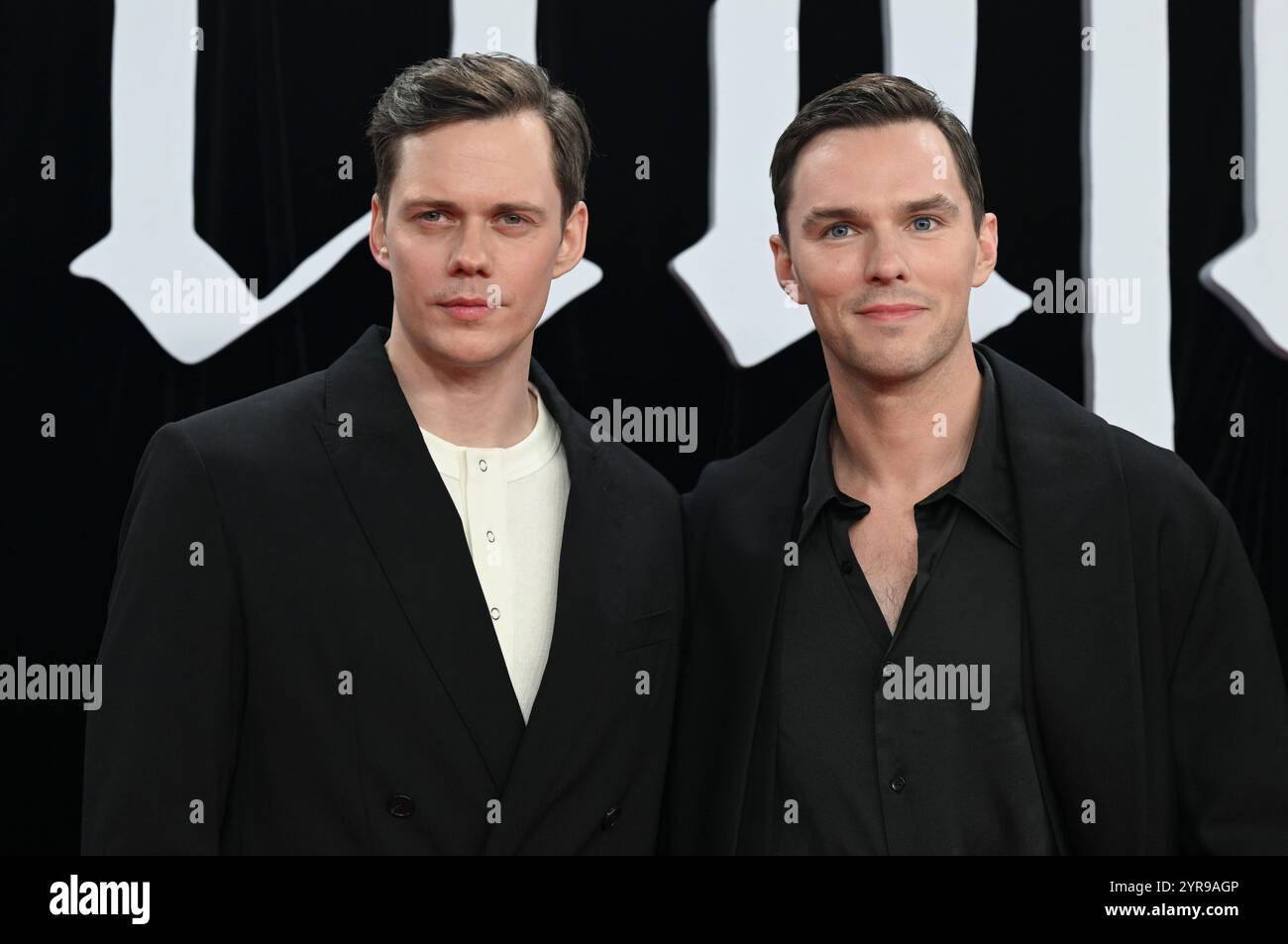 Berlin, Germany. 02nd Dec, 2024. Actors Bill Skarsgard (l) and Nicholas ...