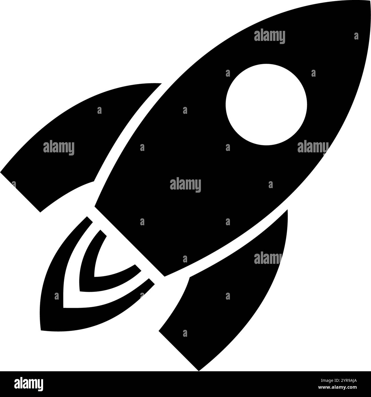 Minimalist black rocket icon for modern applications Stock Vector Image ...