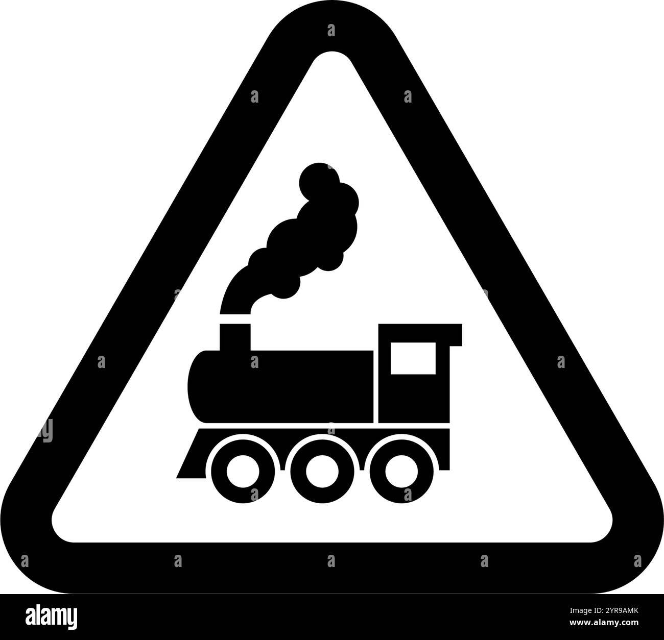 Vintage train warning sign, triangular caution symbol Stock Vector Image & Art - Alamy