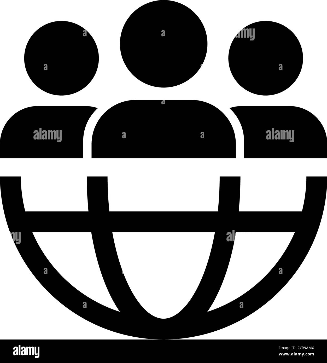 Abstract modern icons depicting teamwork and collaboration dynamics ...