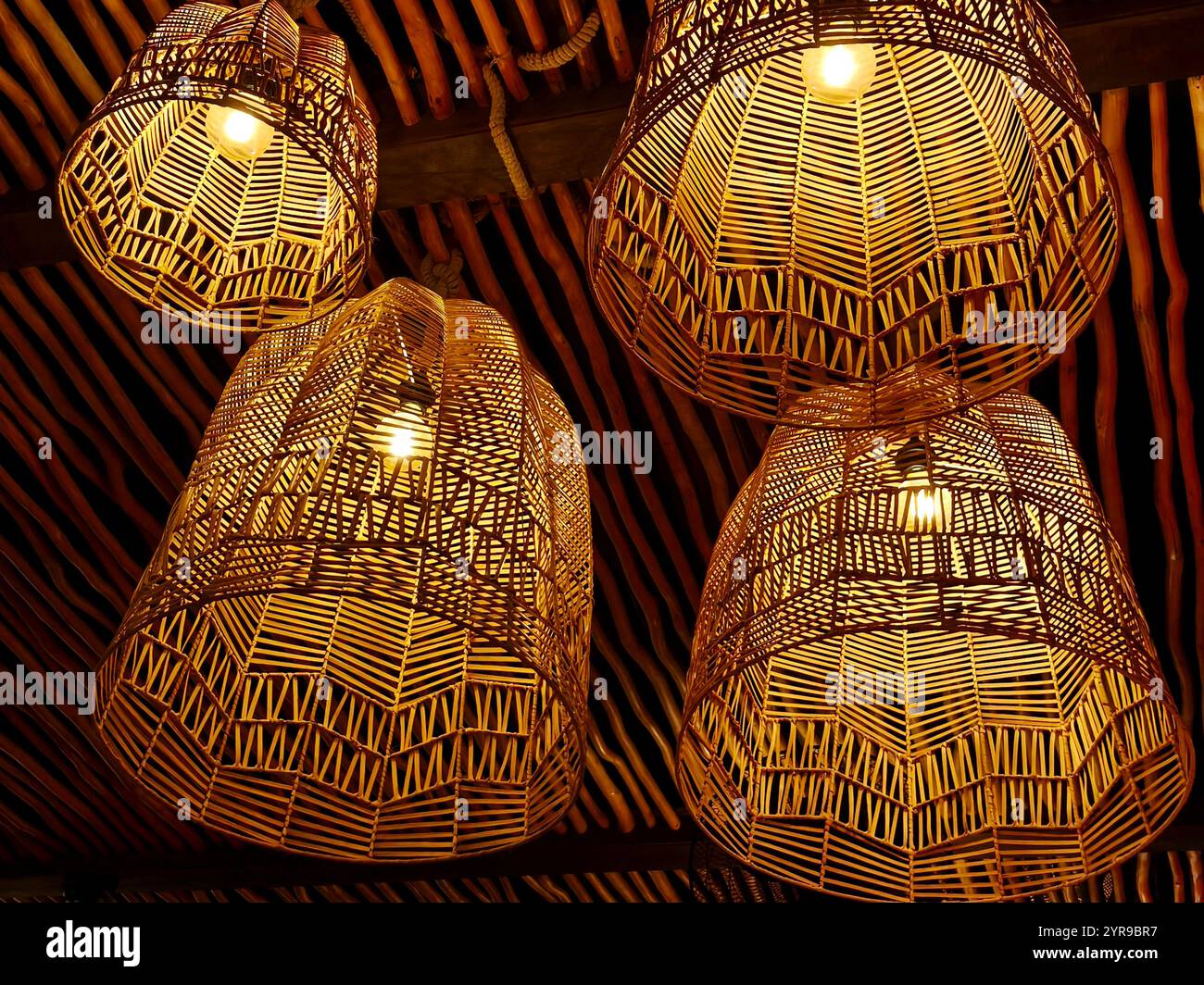 traditional bamboo decorative light bulb Stock Photo - Alamy