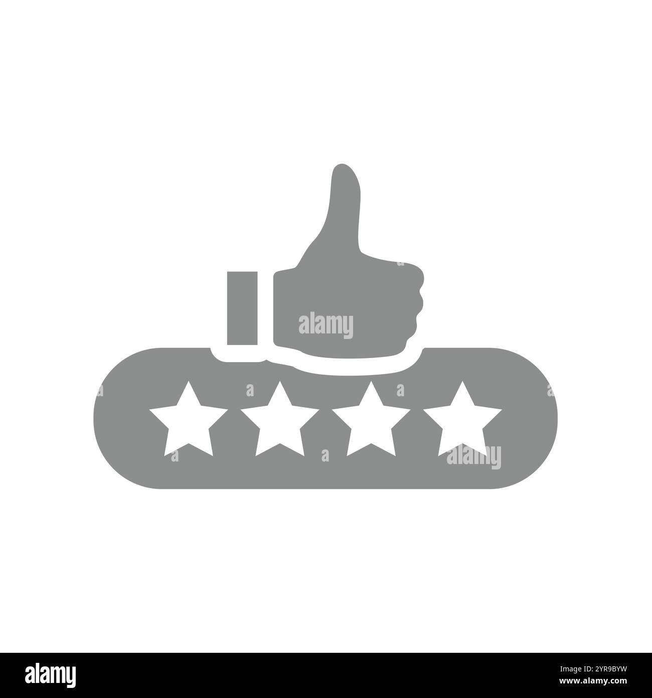 Star rating with thumb up vector icon. Customer satisfaction, ranking and voting bar Stock ...