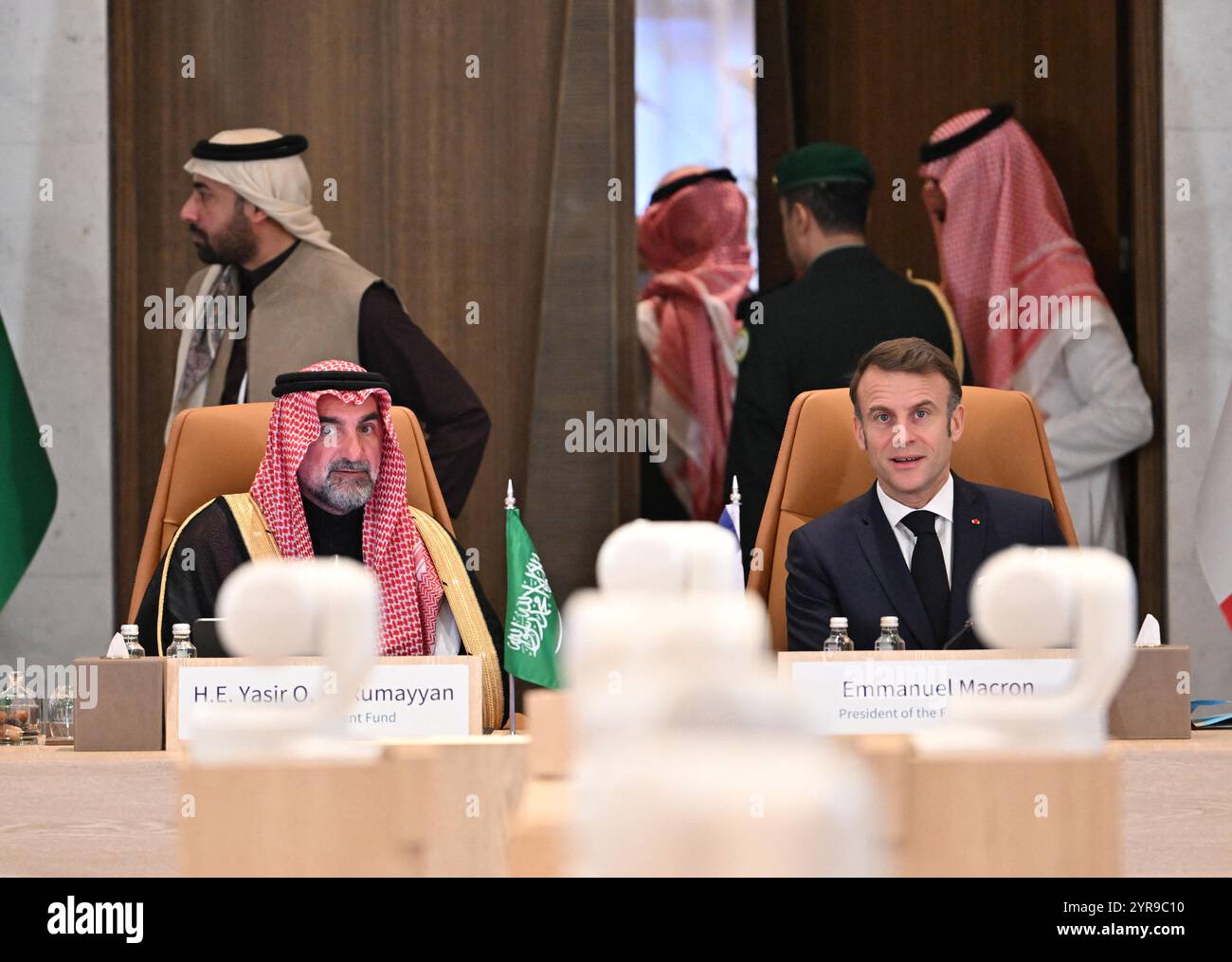 Riyadh, Saudi Arabia. 03rd Dec, 2024. French President Emmanuel Macron ...