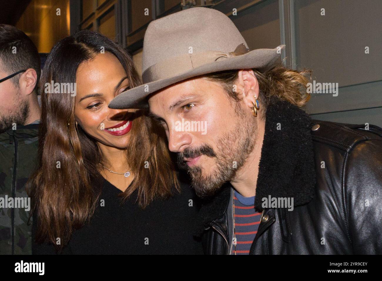 Turin, Italy. 3rd December 2024. Actress Zoe Saldana with husband film ...