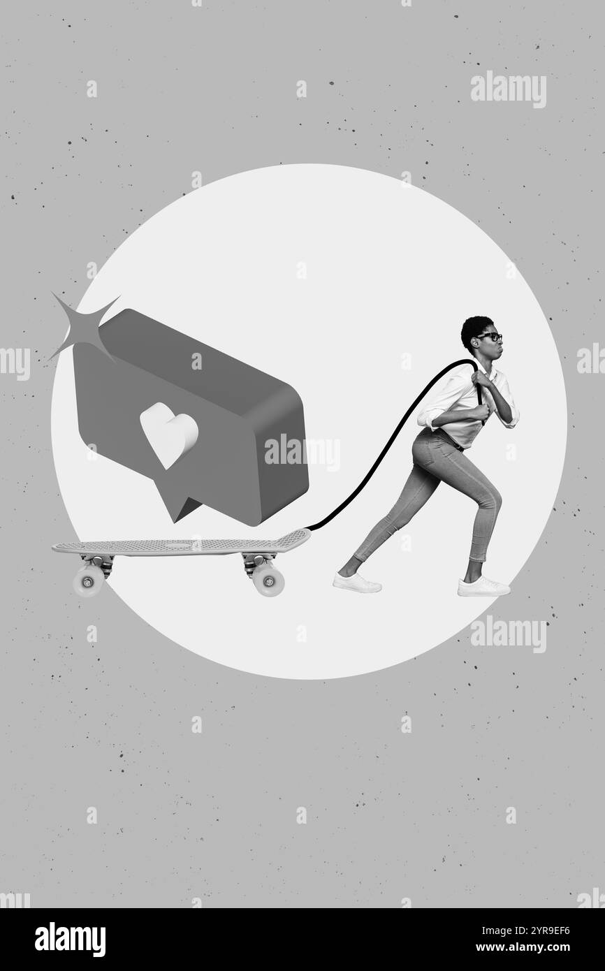 Creative photo 3d collage artwork poster postcard of strong person ...