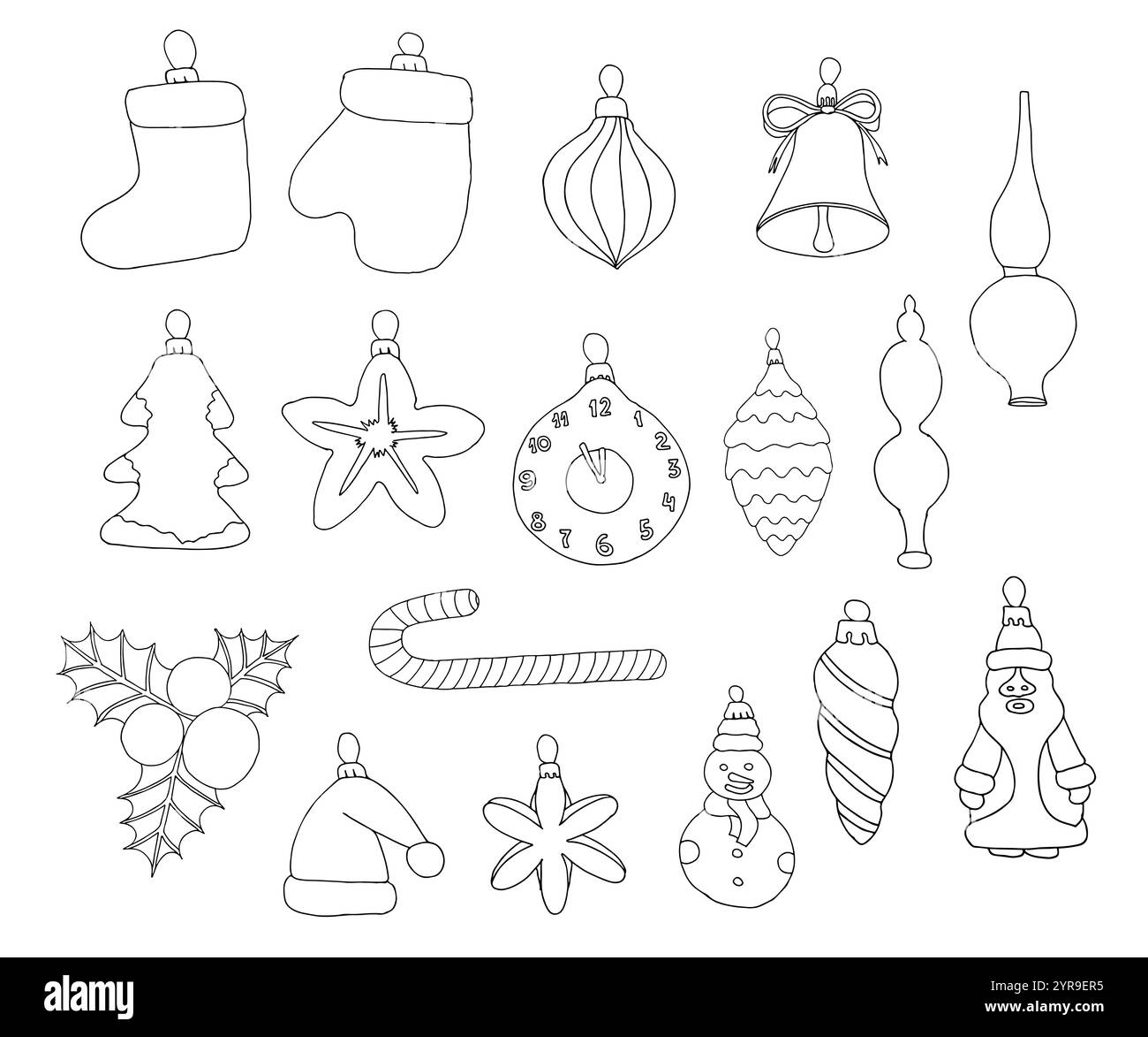 Black christmas ball icon isolated Black and White Stock Photos ...