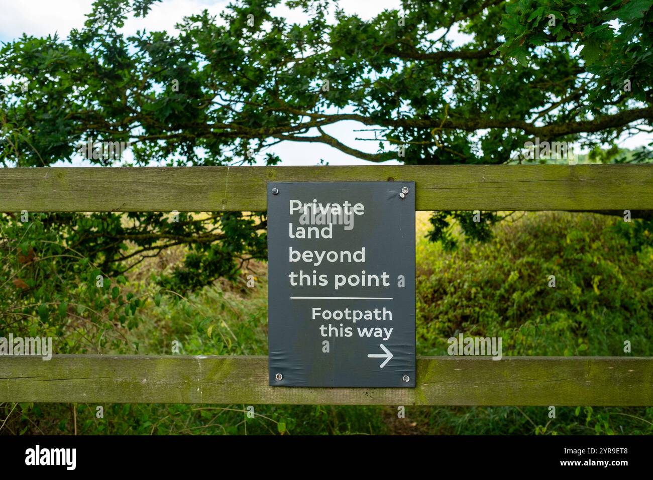Private land beyond this point sign Stock Photo - Alamy