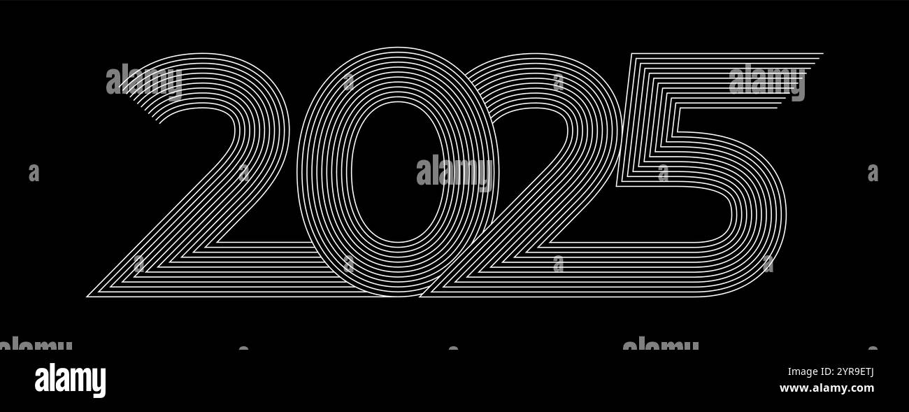 Happy new year 2025 Black and White Stock Photos & Images - Alamy